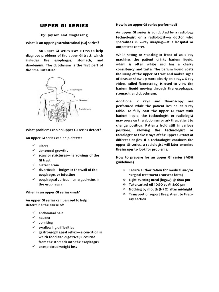 Upper Gi Series: By: Jayson and Maglasang | PDF | Gastrointestinal ...