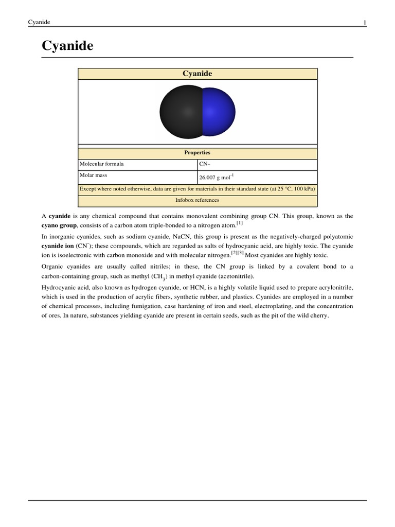 Cyanide | PDF | Cyanide | Chemical Elements