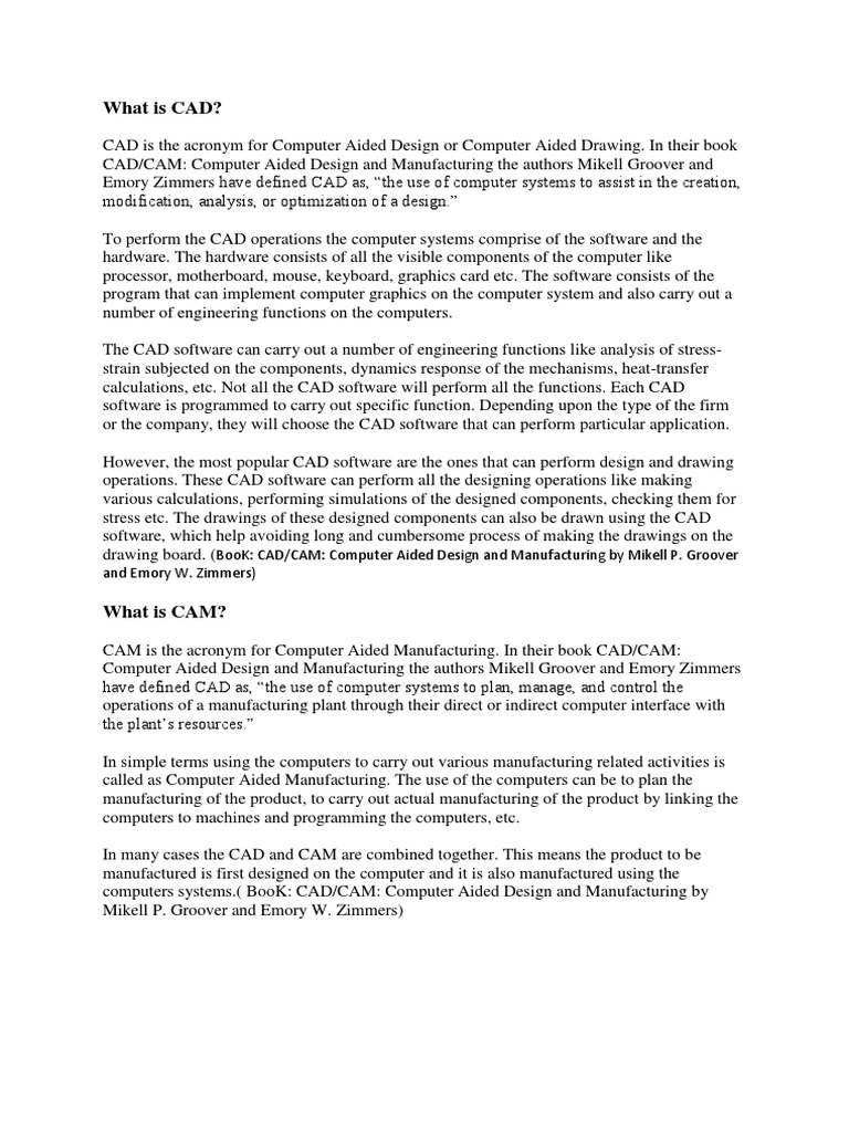 What Is CAD | PDF | Computer Aided Design | Numerical Control