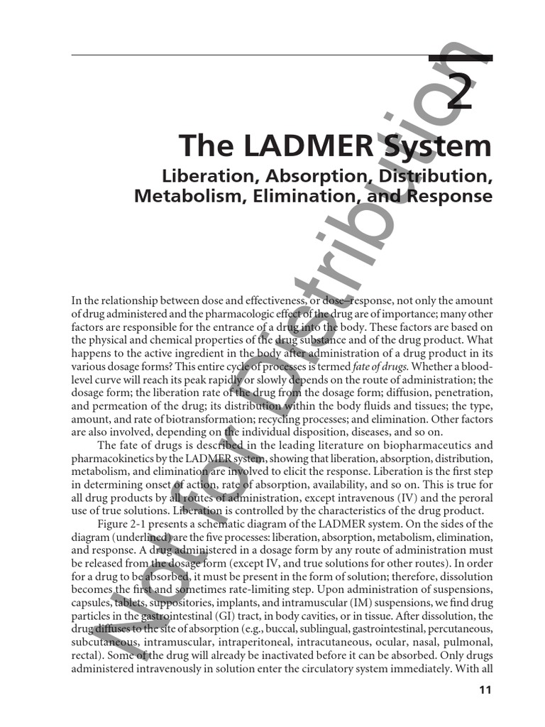 Understanding the LADMER System in Pharmacokinetics | PDF ...