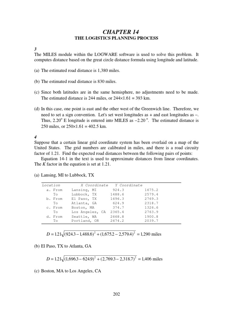 Ballou Logistics Solved Problems Chapter 14 | PDF | Inventory | Cost Of Goods Sold