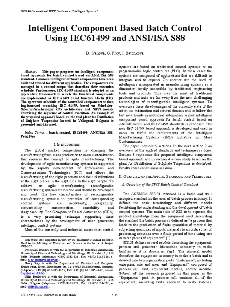 ISA S88 Implementation | PDF | Modularity | Component Based Software ...