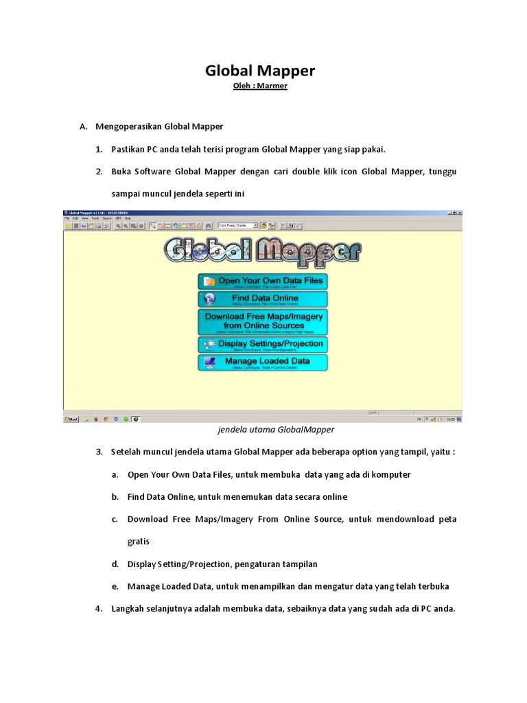 Panduan Global Mapper: Garis Kontur & 3D | PDF