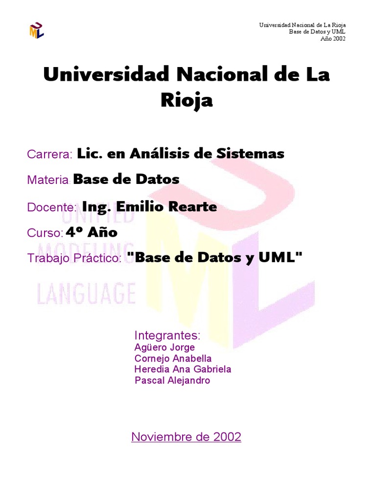 Base de Datos y UML - 2002 | PDF | Lenguaje de modelado unificado ...