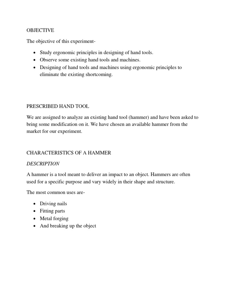 Hand Tool Report | PDF | Hammer | Hand
