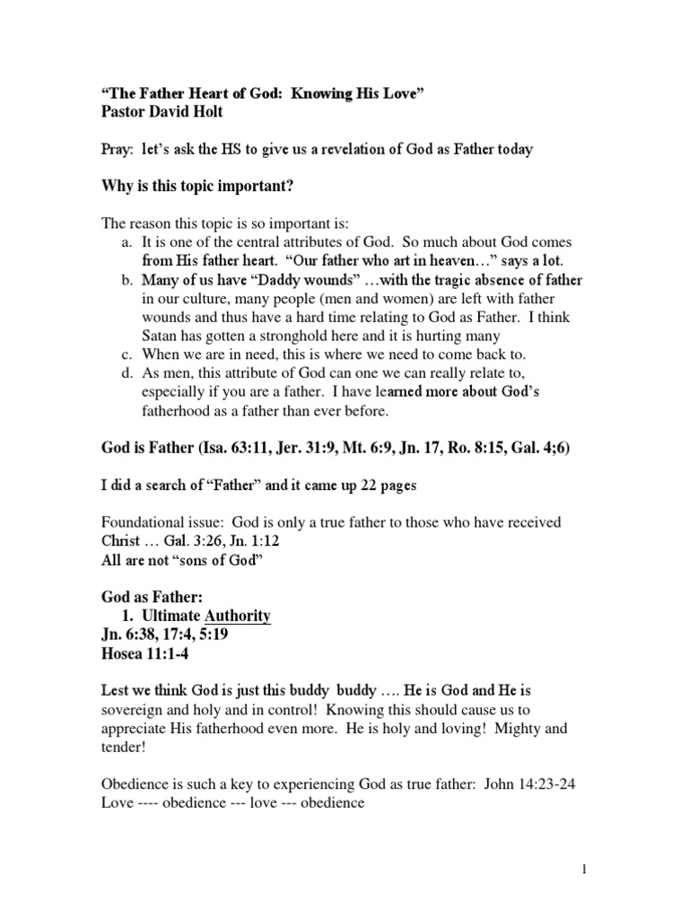 Father Heart of God | PDF | God | Religious Belief And Doctrine