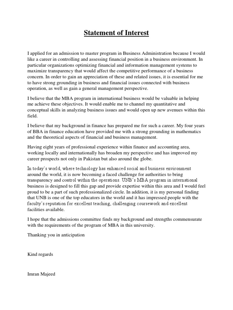 Statement of Interest | PDF