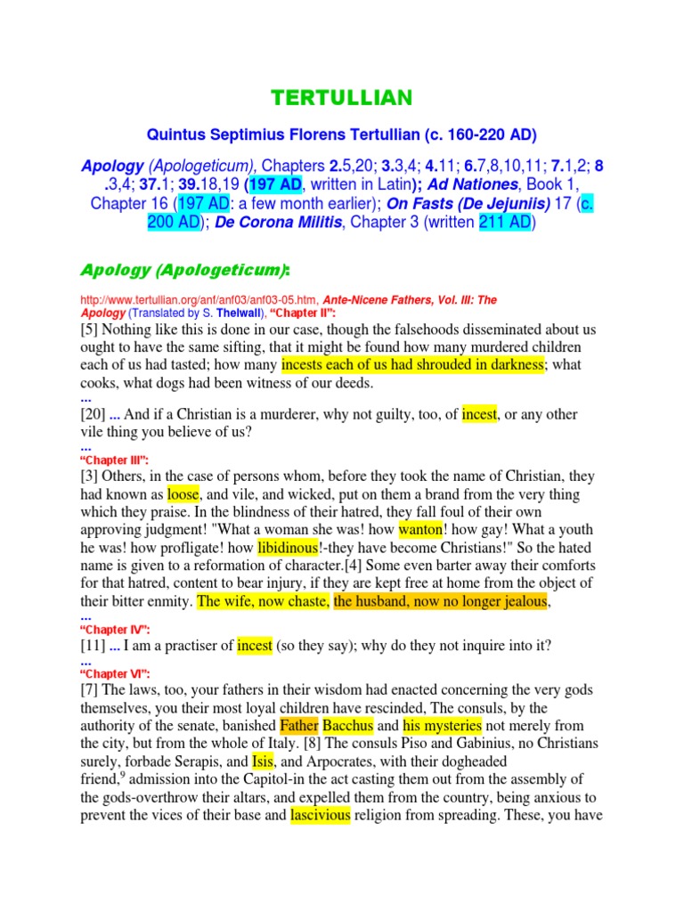 TERTULLIAN | Tertullian | Eucharist