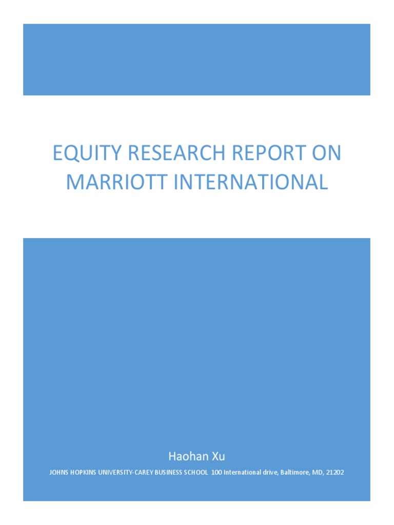 Marriott Equity Research Report | PDF | Hotel | Marriott International