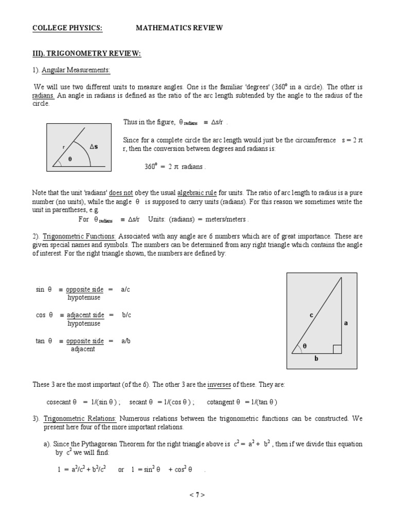 Chapter 01 Trig Review | PDF | Trigonometric Functions | Sine