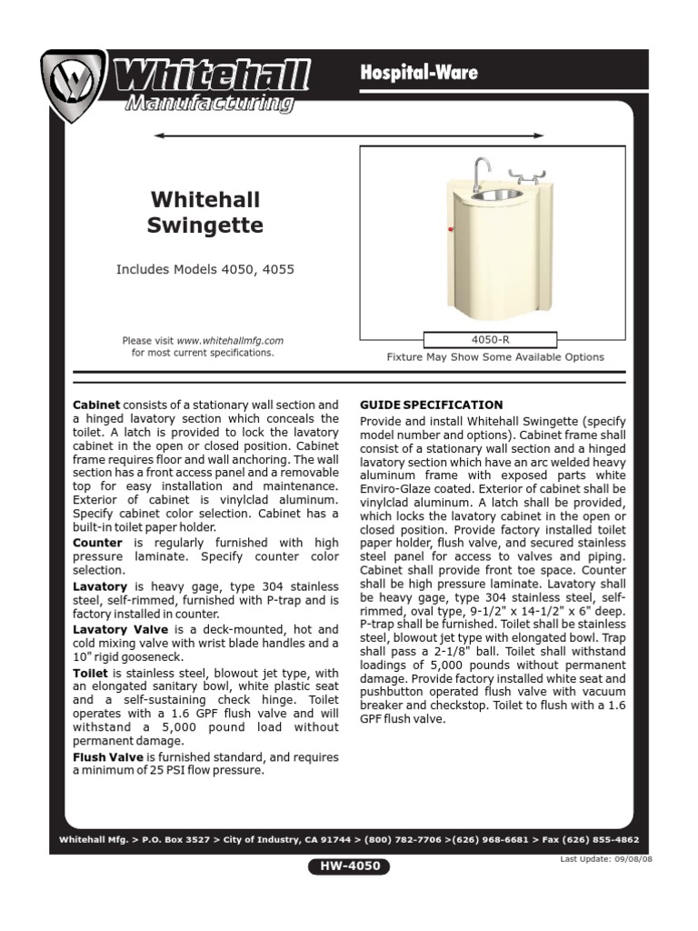 Whitehall Swingette | PDF | Toilet | Valve