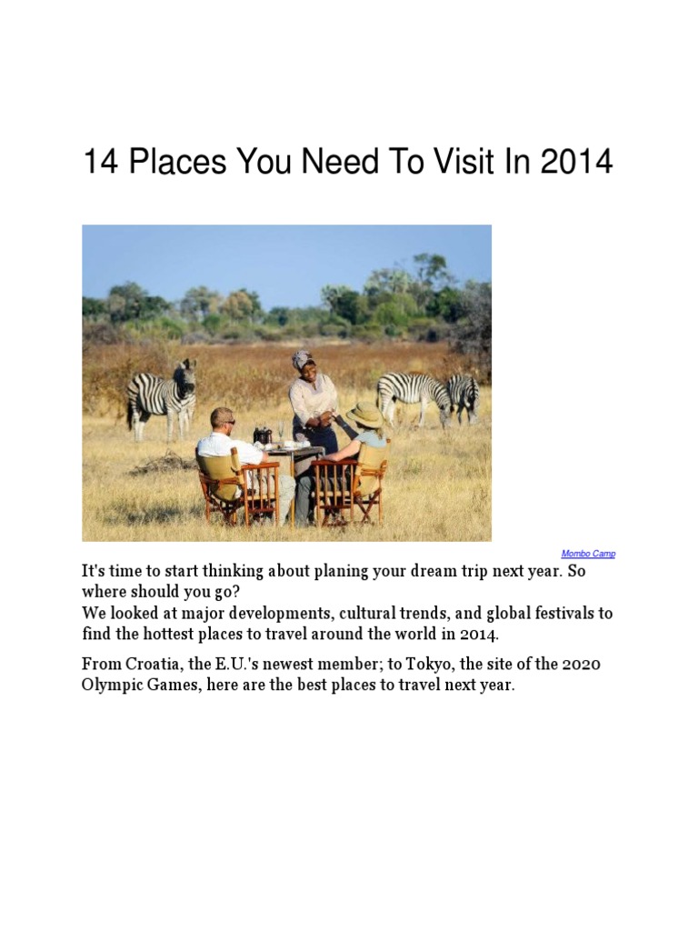 Top Travel Destinations for 2014 | PDF | Coral Reef | Hotel