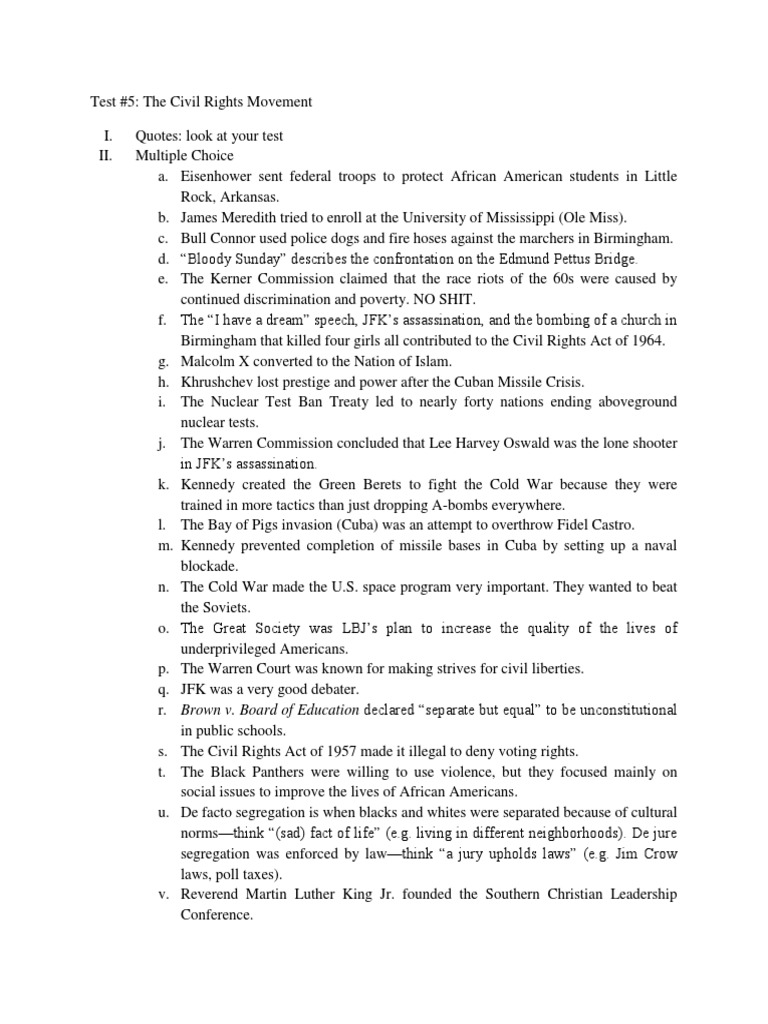 The Civil Rights Movement | PDF | African American Civil Rights ...