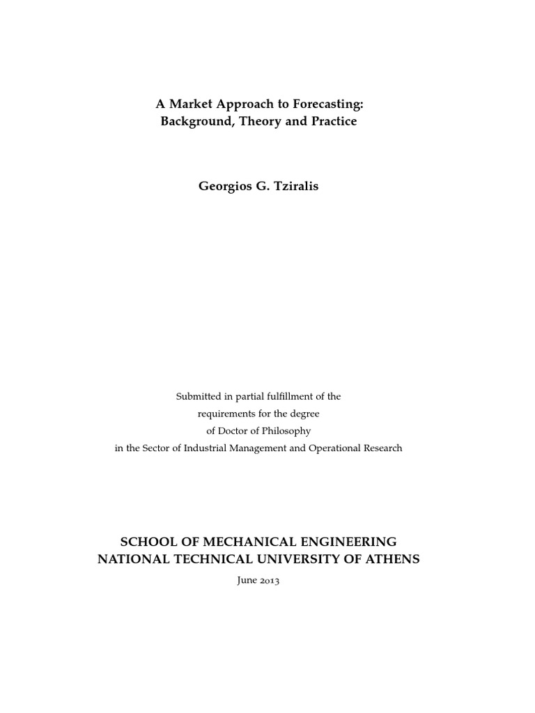 A Market Approach To Forecasting: Background, Theory and Practice | PDF ...