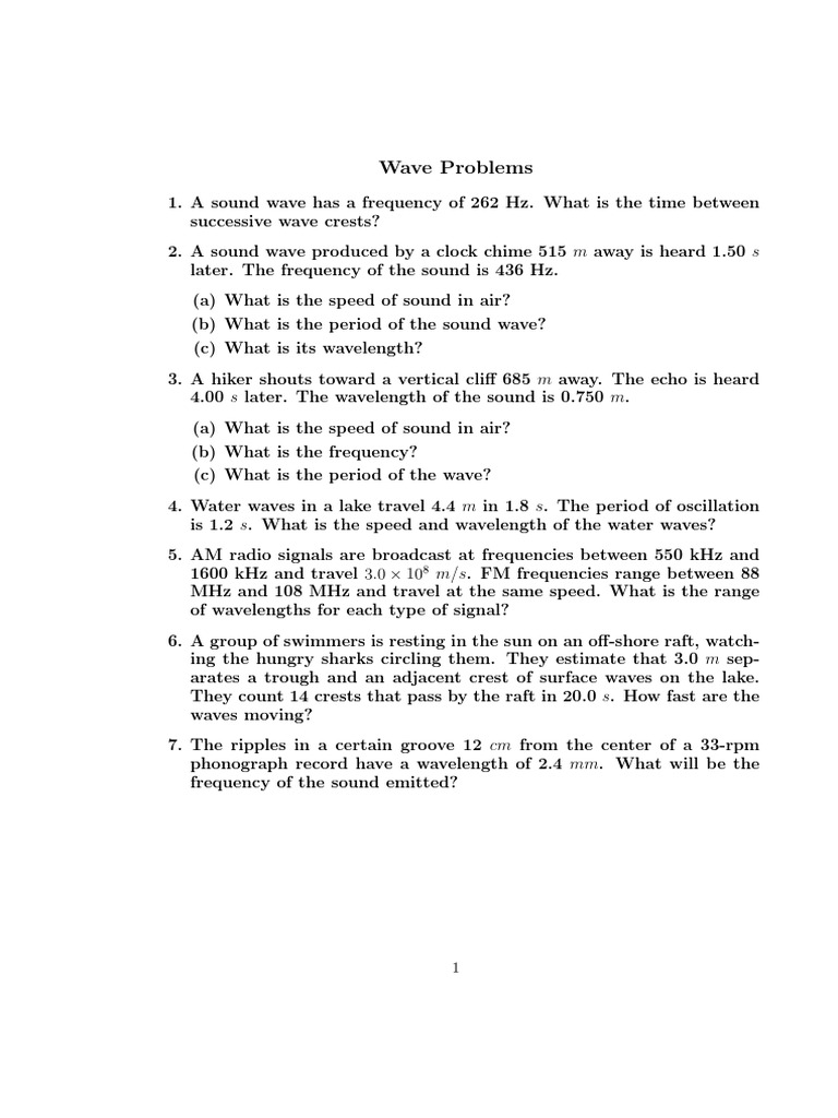 Wave Problems and Solutions Guide | PDF | Social Science