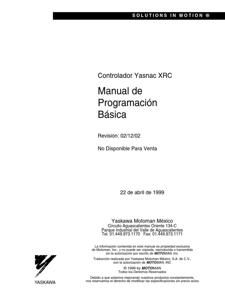 Motoman - XRC (1) Manual de Operacion | PDF | Robot | Robótica