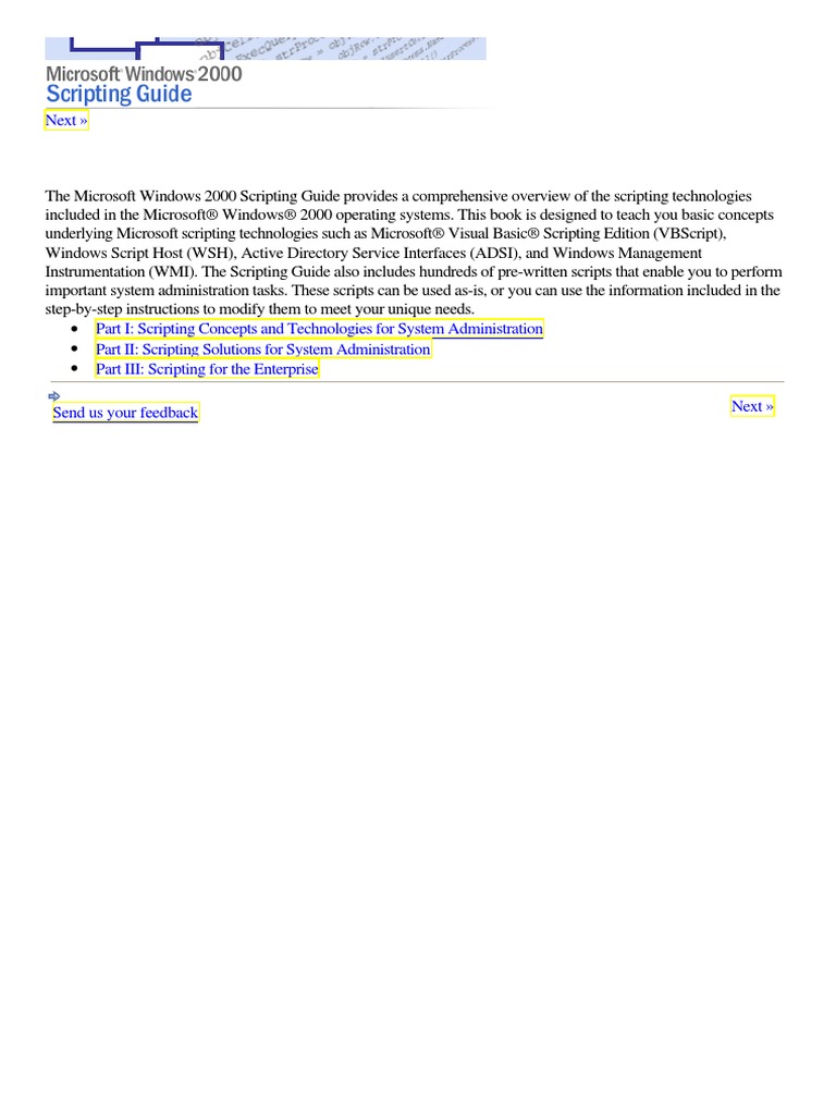 Microsoft Windows 2000 Scripting Guide.9780735618671.30579 | PDF ...