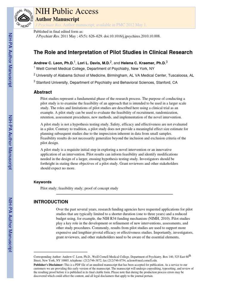 NIH Public Access: Author Manuscript | PDF | Randomized Controlled Trial | Evaluation Methods