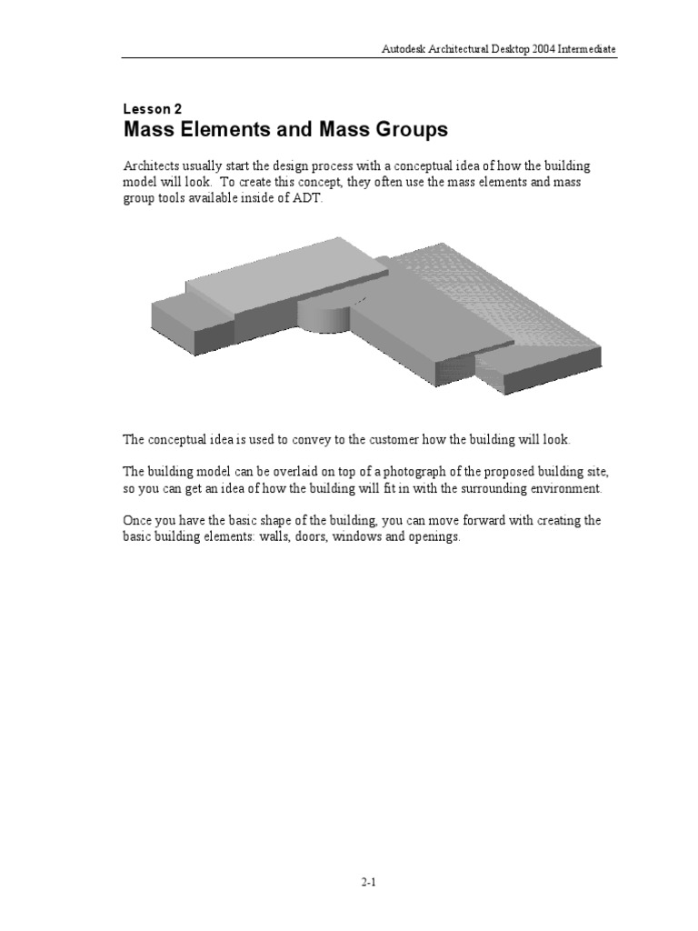Mass Elements and Mass Groups: Lesson 2 | PDF | Autodesk | Design