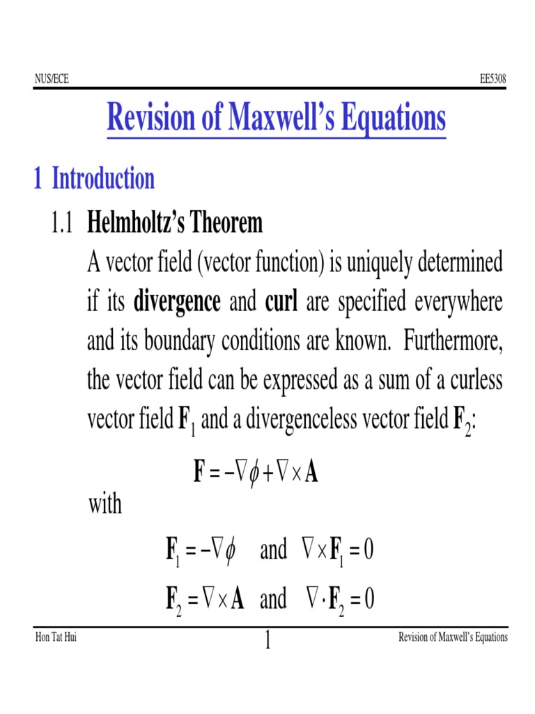 Revison of Maxwell Equations | Maxwell's Equations | Field (Physics)