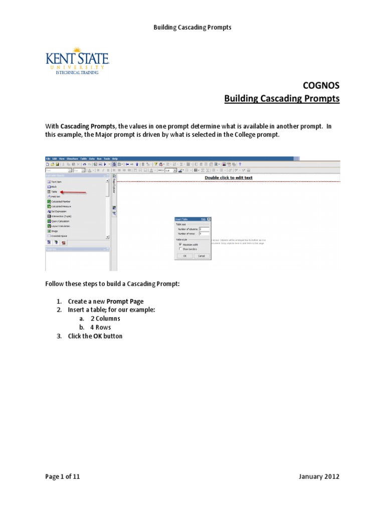 Cognos Building Cascading Prompts: January 2012 | Download Free PDF ...