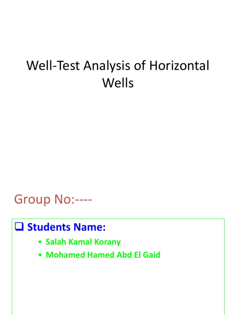 Well-Test Horizontal Well, Student Presentation | PDF | Permeability ...