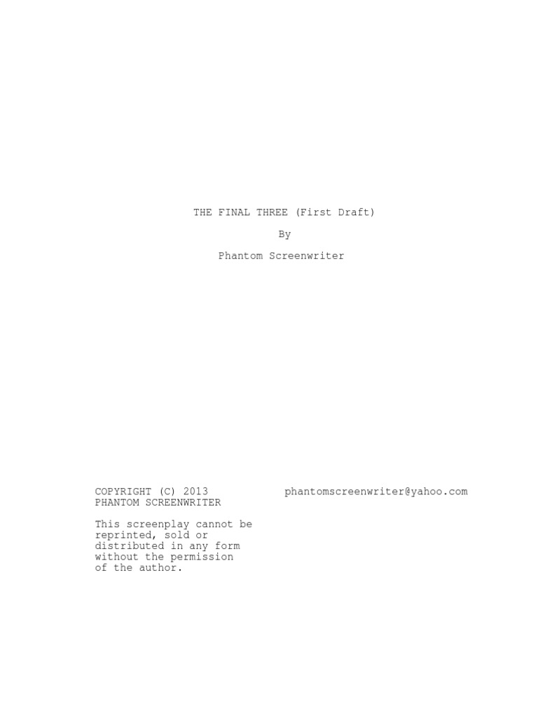 The Final Three (First Draft) | PDF | Leisure