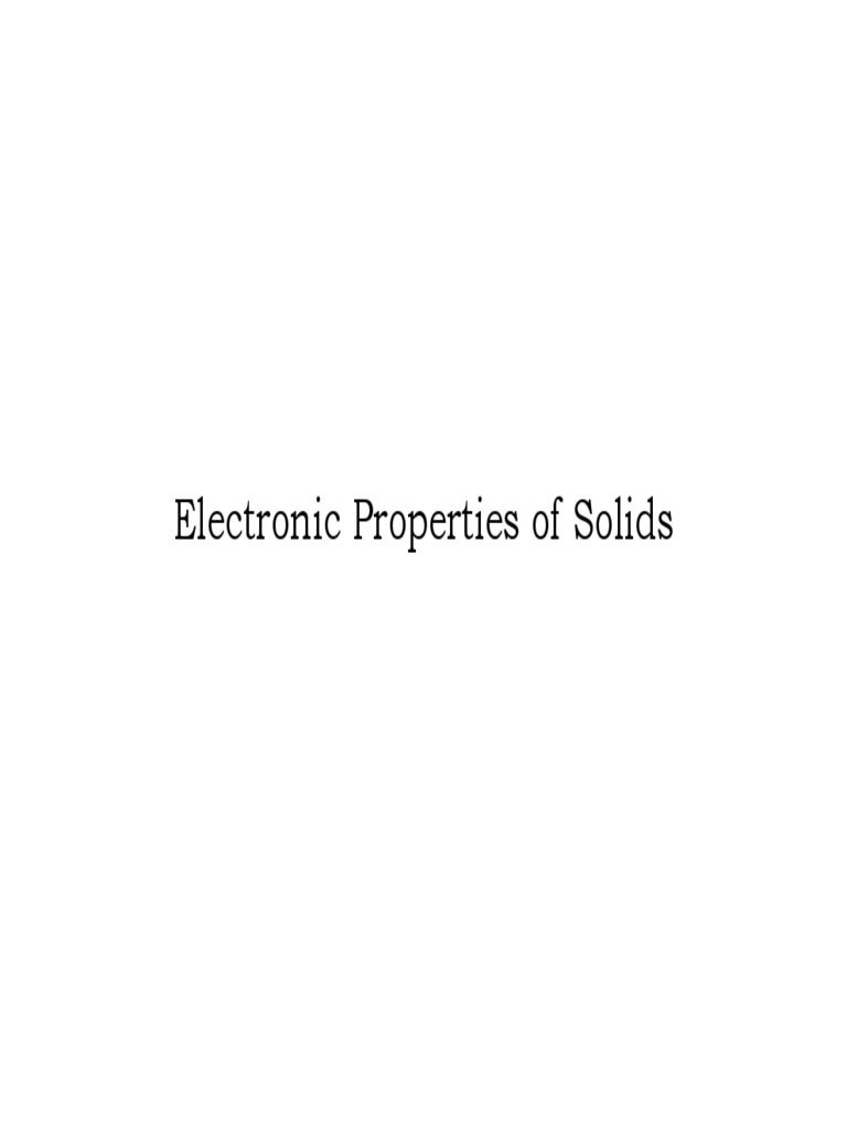 Electrical Properties of Solids | PDF | Electrical Resistivity And ...