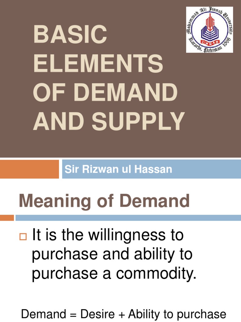 Basic Elements of Demand & Supply | PDF | Supply (Economics) | Supply ...