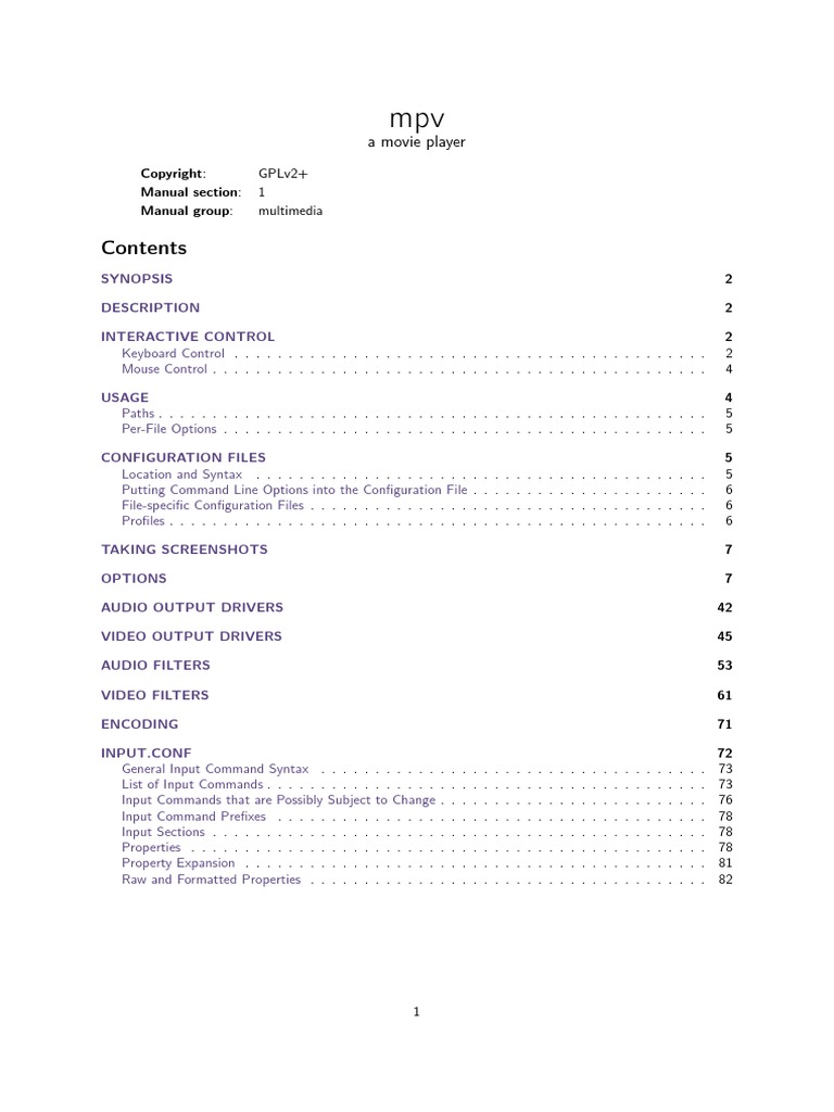 Manual MPV | PDF | Codec | Command Line Interface