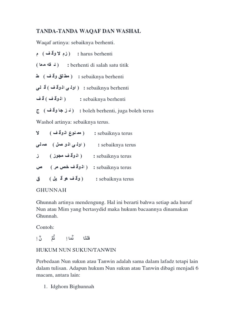 TANDA Tajwid Asas | PDF