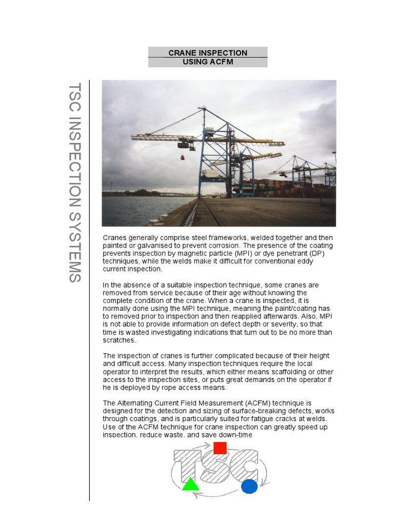 Crane Inspection Using ACFM | PDF | Crane (Machine)