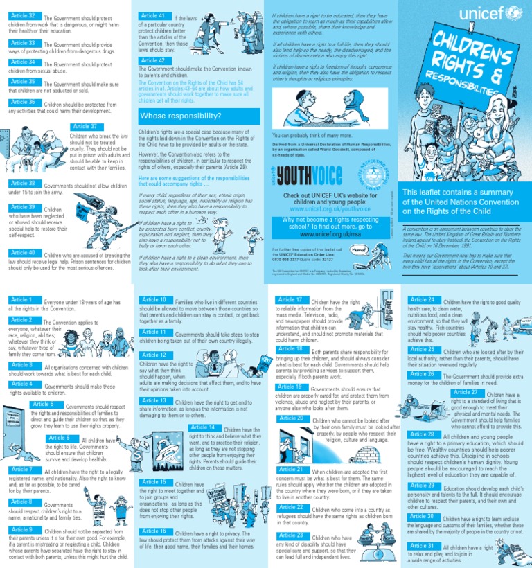 Rights Leaflet 2007[1] | Children's Rights | Family