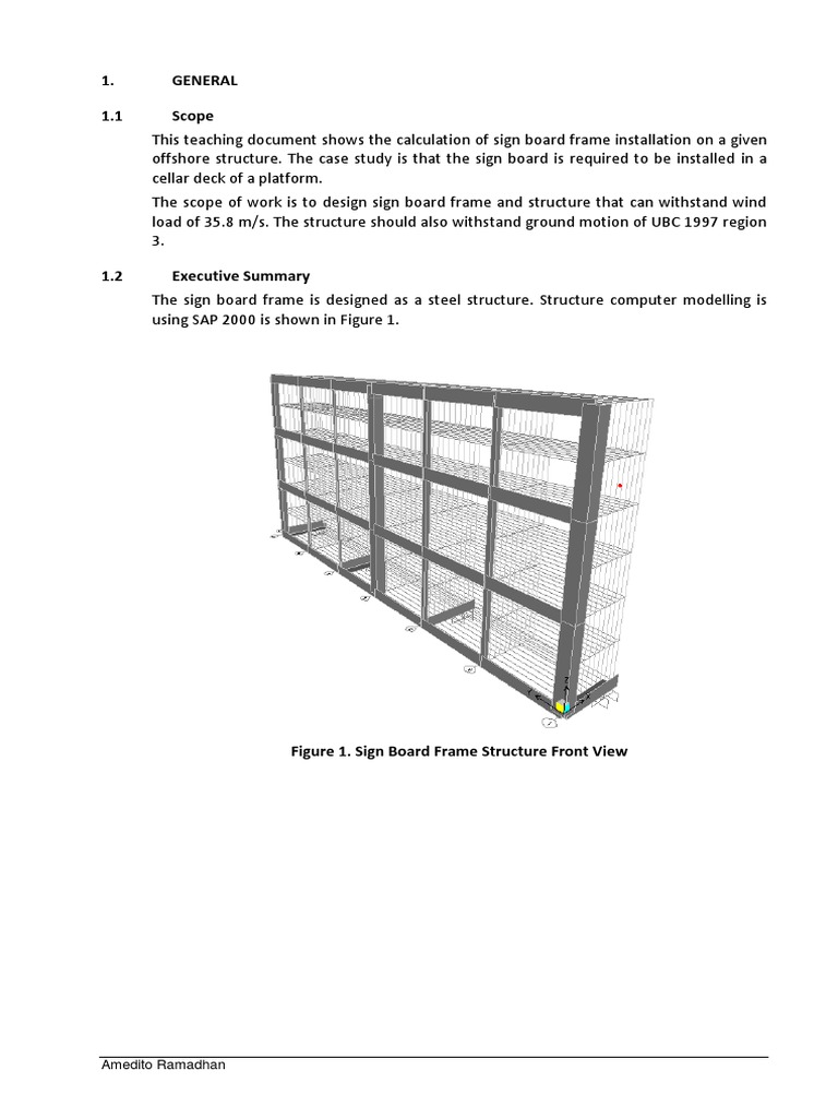 Sign Board Frame Design For Offshore Area | PDF | Screw | Beam (Structure)
