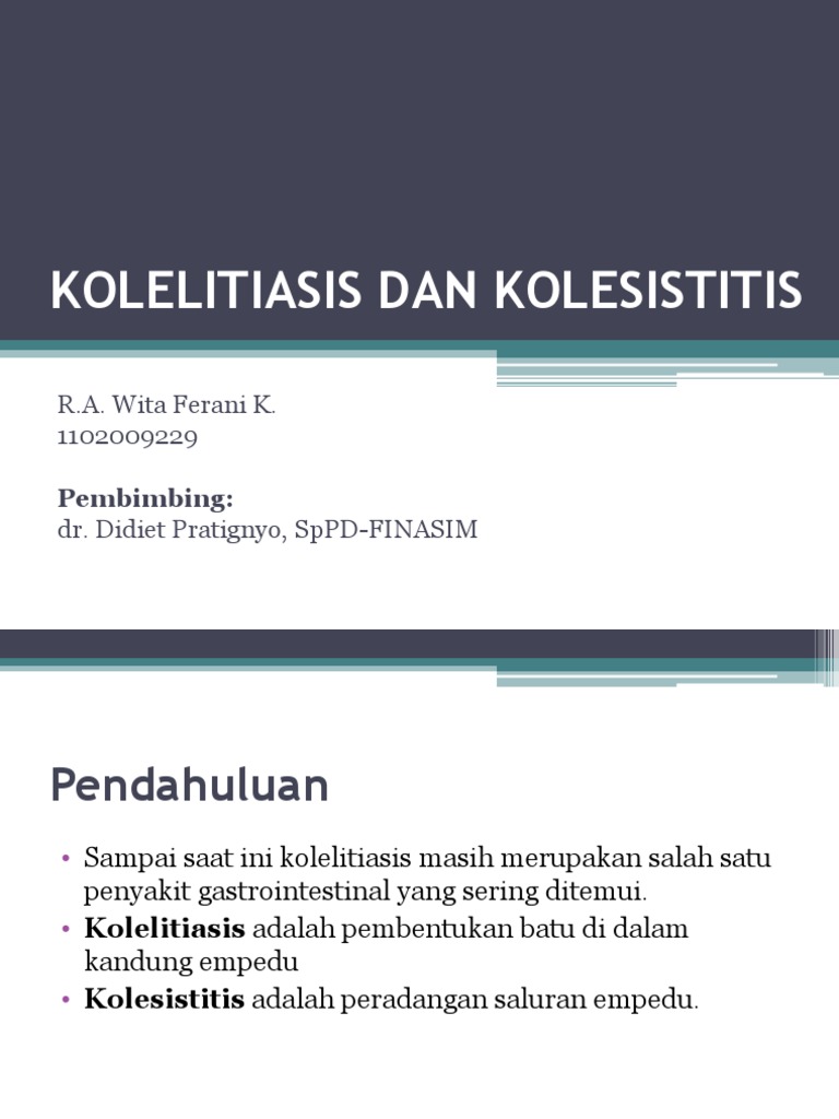 Kolelitiasis Dan Kolesistitis | PDF