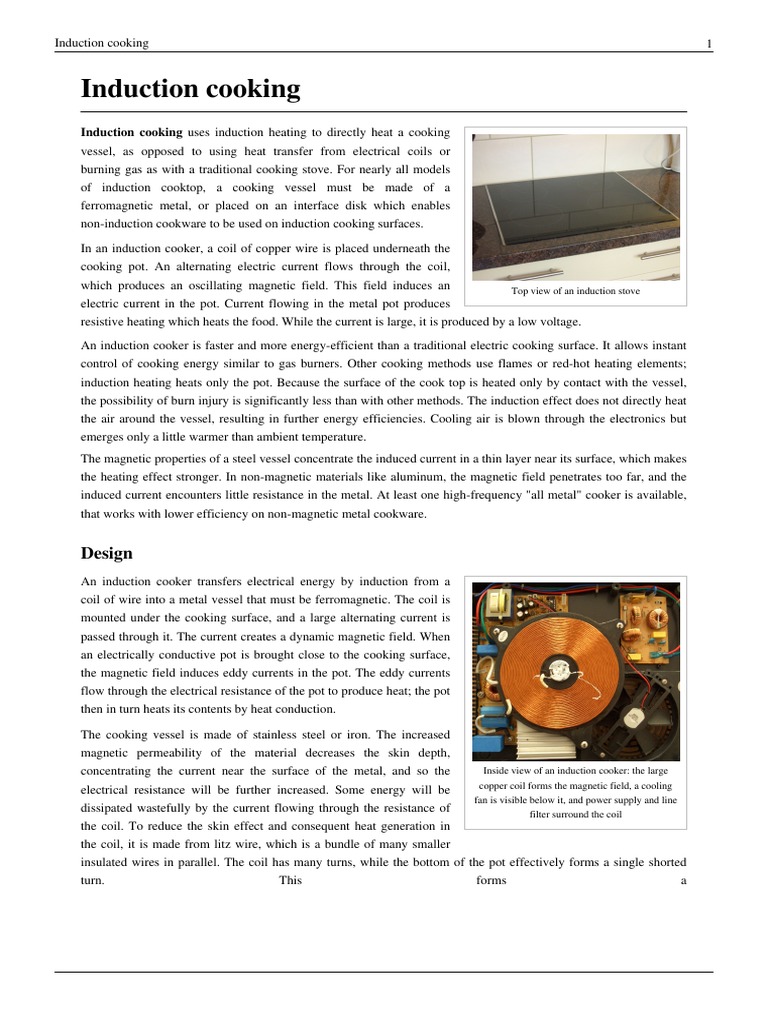 Induction Cooking | PDF | Cookware And Bakeware | Inductor
