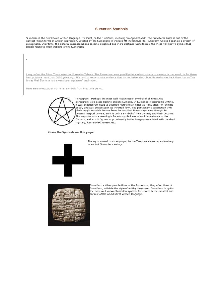 Sumerian Symbols | PDF | Sumer | Lilith