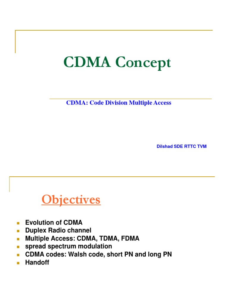 01 CDMA Concept | PDF | Channel Access Method | Physical Layer Protocols