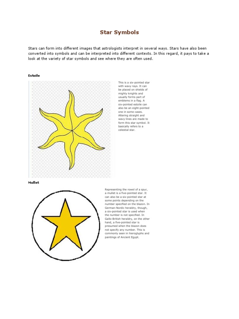 Star Symbols | PDF | Heraldry | Symbols