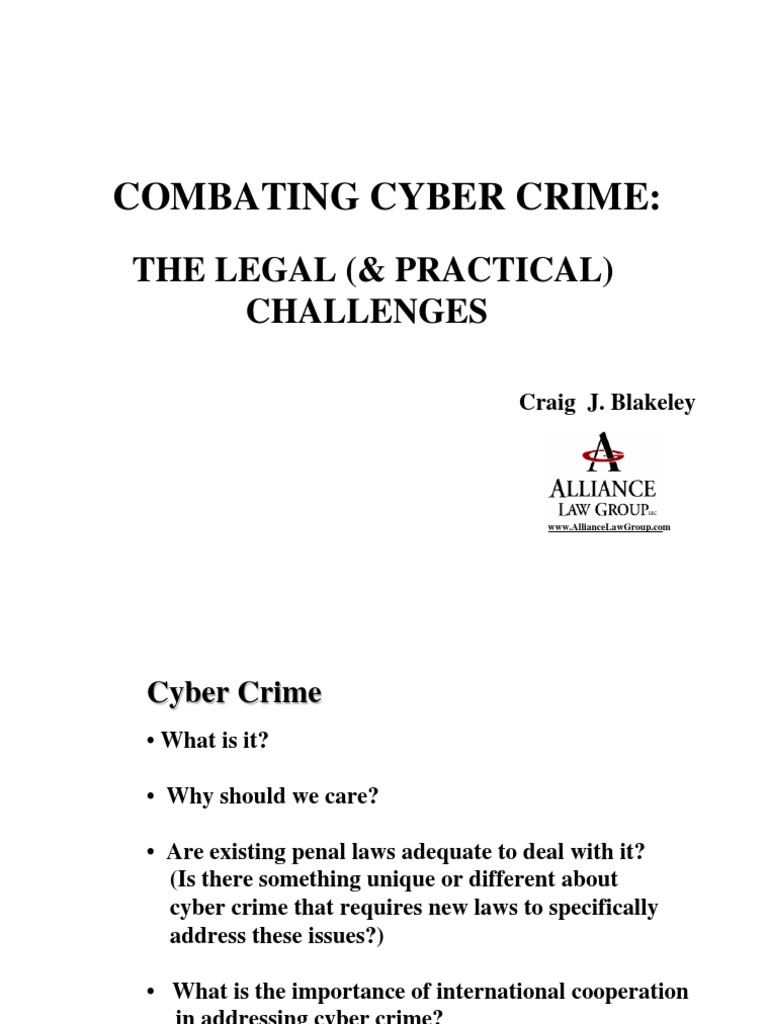 Combating Cyber Crime:: The Legal (& Practical) Challenges | PDF ...