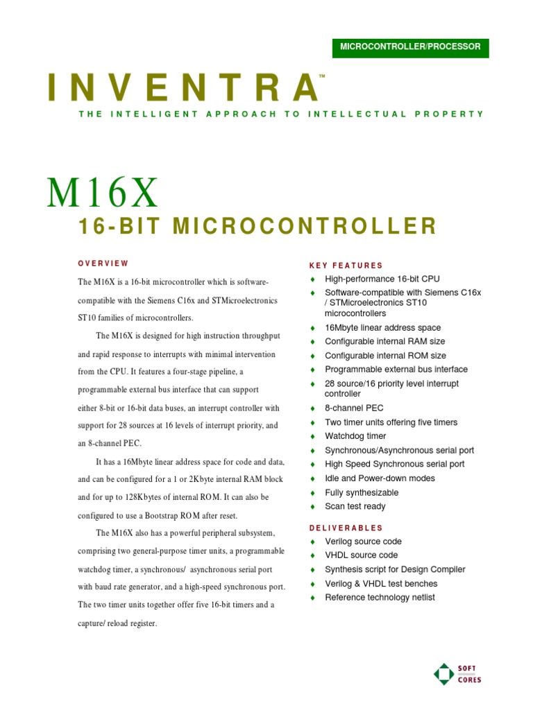 16-Bit Microcontroller IP | PDF | Microcontroller | Instruction Set