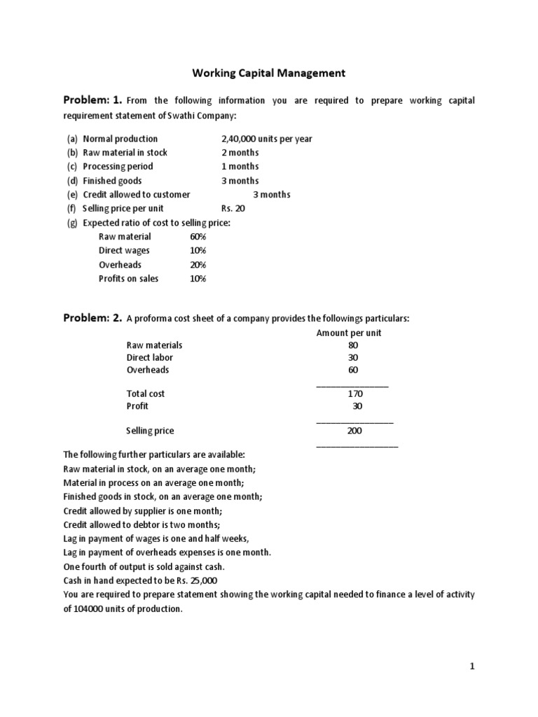 Working Capital Analysis Guide | PDF