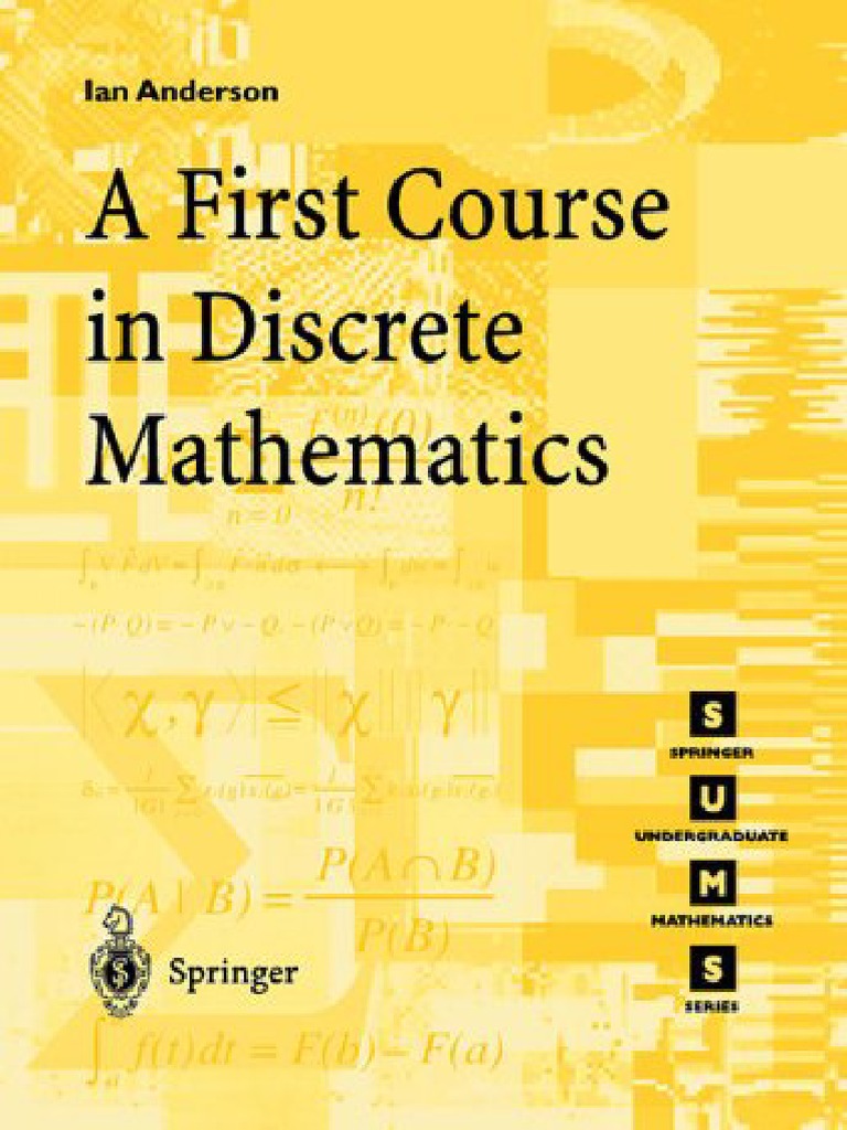 ANDERSON, Ian (2002) - A First Course in Discrete Mathematics | PDF