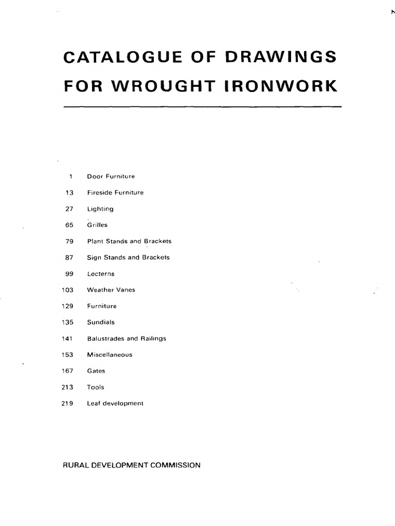 Catalogue of Drawings For Wrought Ironwork | PDF