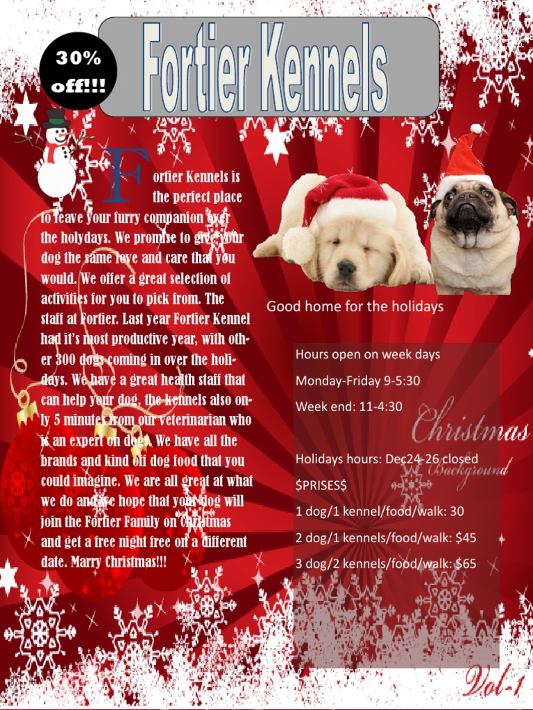 Holiday Dog Boarding at Fortier Kennels | PDF | Cooking, Food & Wine