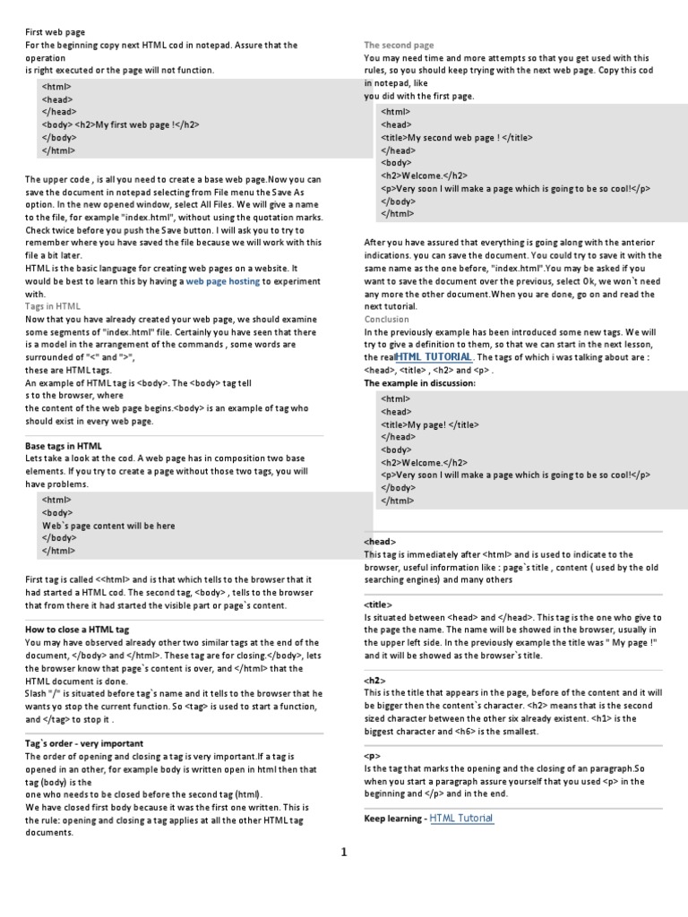 W3 school HTML | Html Element | Html