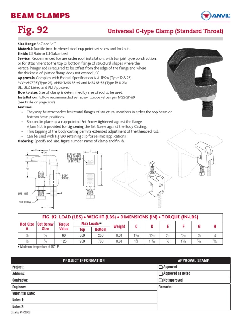 Universal C-Type Beam Clamp Guide | PDF | Screw | Beam (Structure)