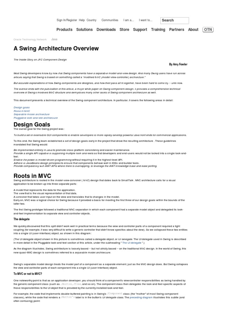 Swing Architecture | PDF | Method (Computer Programming) | Model–View ...