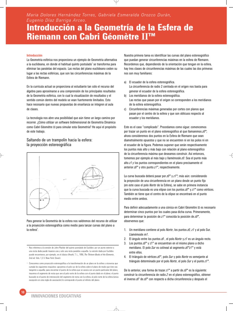 Esfera de Riemann Con Cabri II | PDF