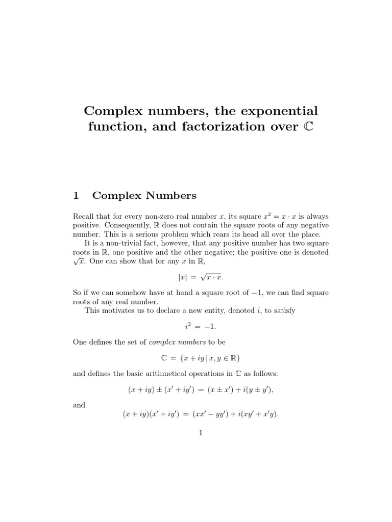 ComplexNumbers, Functions, Factoring | PDF | Trigonometric Functions | Complex Number